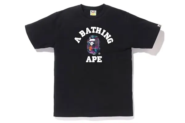 BAPE Neon Tokyo College Tee Shirt - Black