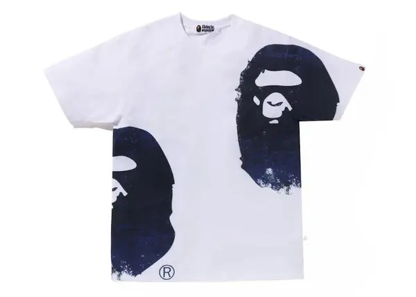 BAPE Overprinted Ape Head Tee Shirt - White