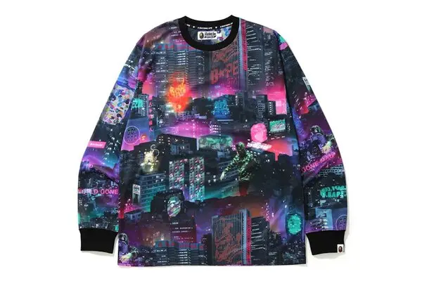 BAPE Neon Tokyo Long Sleeve Tee Shirt