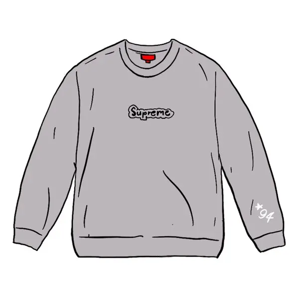 Supreme Gonz Logo Crewneck Sweatshirt - Grey