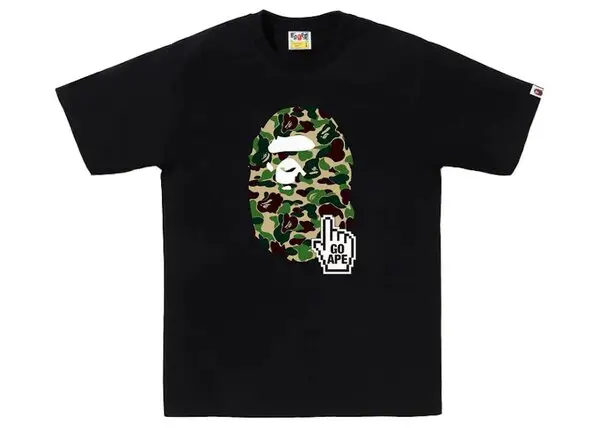 BAPE Abc Camo Online Tee Shirt - Black/green