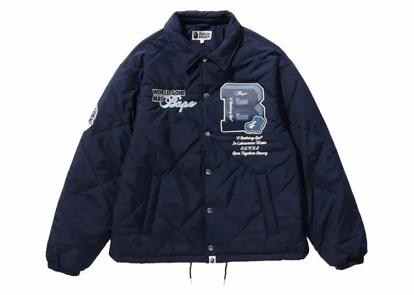 BAPE Patch Coach Jacket - Navy Blue