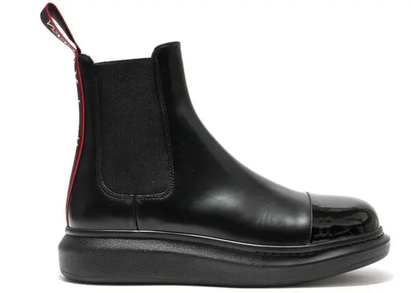 Alexander McQueen Hybrid Chelsea Boot - Black/red
