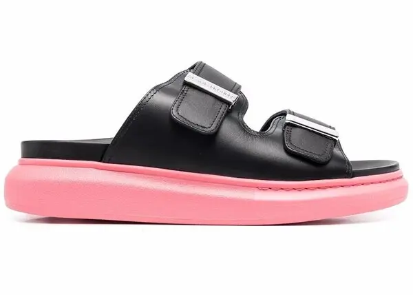 Alexander McQueen Hybrid Buckled Rubber Sandals - Black/pink