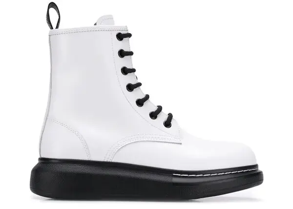 Alexander McQueen Glossed-leather Platform Ankle Boots