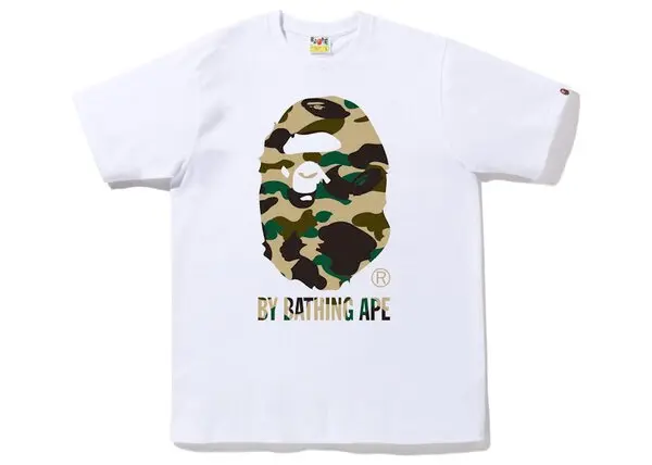 BAPE 1st Camo Bathing Ape Tee Shirt - White Yellow