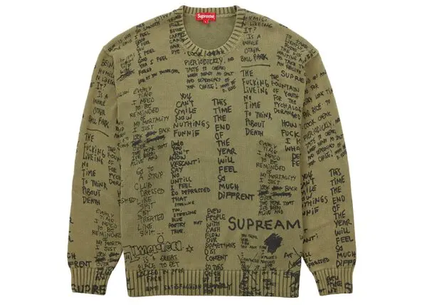 Supreme Gonz Poems Sweater - Olive