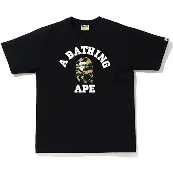 BAPE 1st Camo College T-shirt - Black/yellow