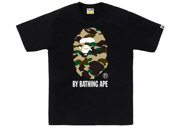 BAPE 1st Camo Bathing Ape Tee Shirt - Black/yellow
