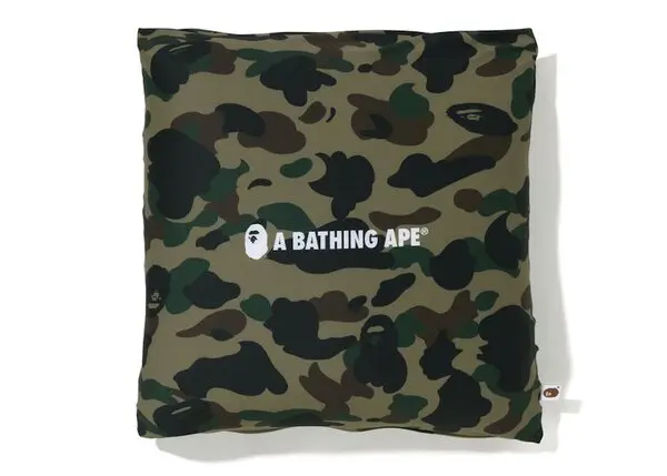 BAPE 1st Camo A Bathing Ape Square Fluffy Beads Cushion - Green