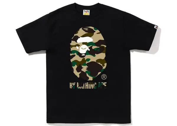 BAPE 1st Camo Bathing Ape Tee Shirt - Black Yellow