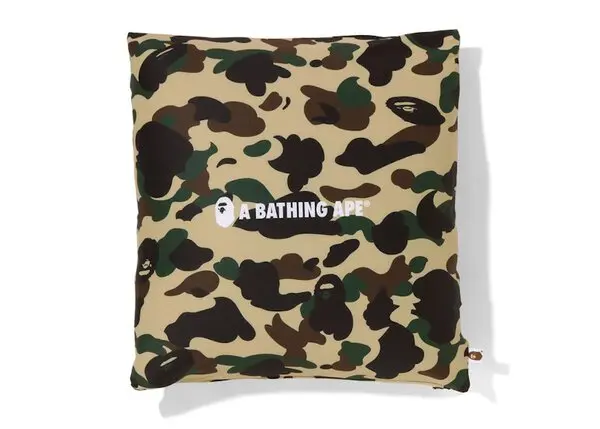 BAPE 1st Camo A Bathing Ape Square Fluffy Beads Cushion - Yellow