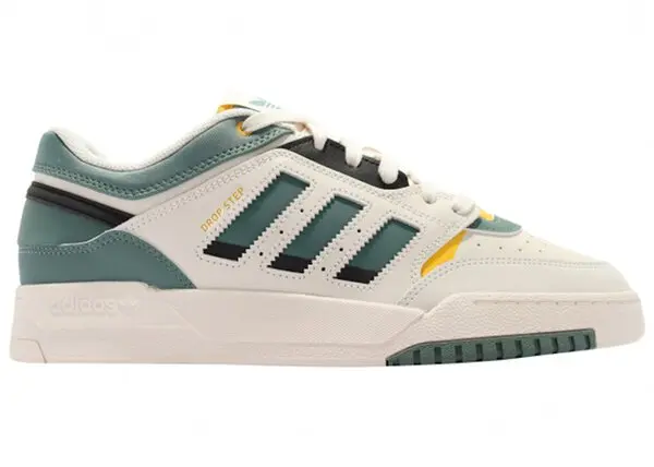 Adidas Drop Step Low Sneakers - Chalk White/tech Emerald/active Gold