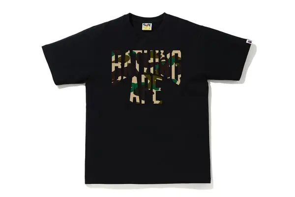 BAPE 1st Camo Nyc Logo Tee Shirt - Black/yellow