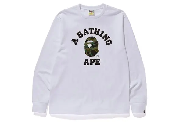 BAPE 1st Camo College Long Sleeve Tee Shirt
