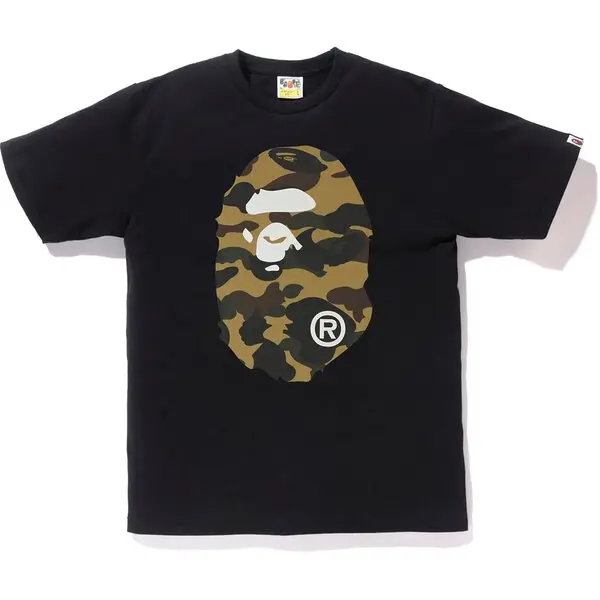 BAPE Reflector 1st Camo Big Ape Head Tee Shirt - Black/yellow