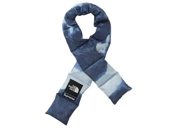 Supreme The North Face Bleached Denim Print 700fill Down Scarf
