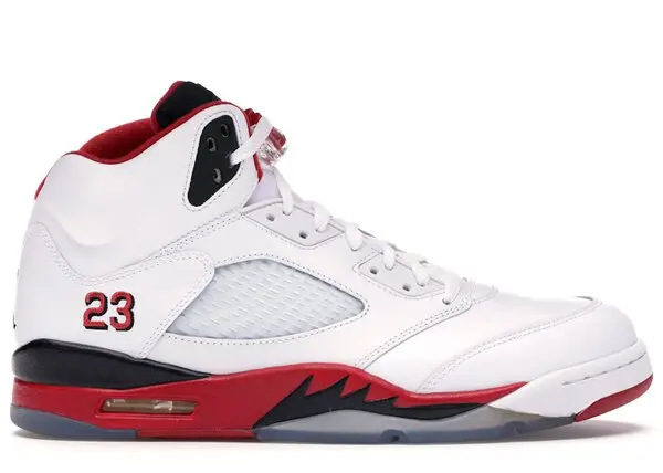 JORDAN 5 Retro Tongue - White/fire Red/black
