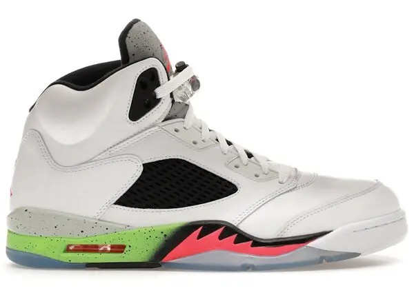 JORDAN 5 Retro Poison Green Sneakers - White/infrared 23/light Poison Green
