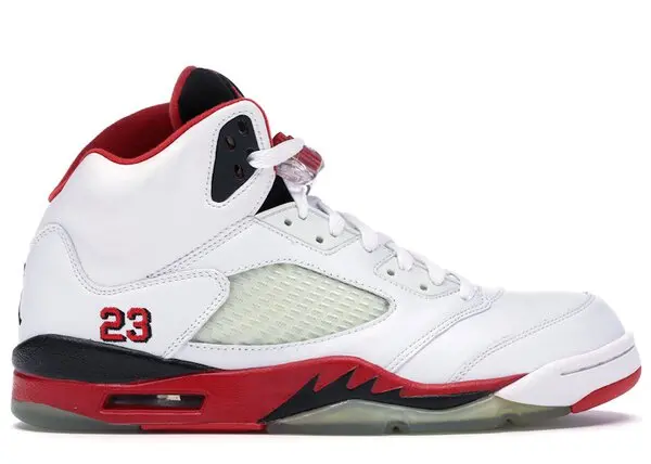 JORDAN 5 Retro Sneakers - White/fire/red