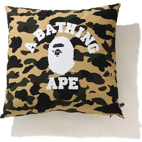 BAPE 1st Camo College Square Cushion - Yellow