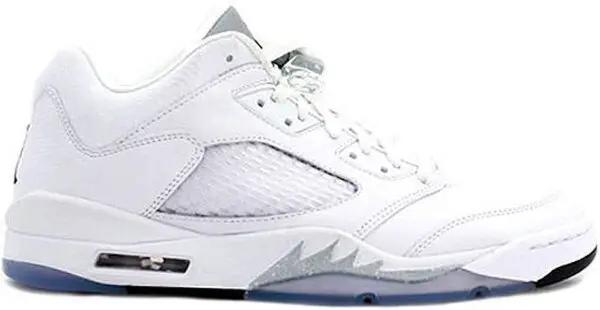 JORDAN 5 Retro Low Metallic Sneakers - White/black/metallic Silver