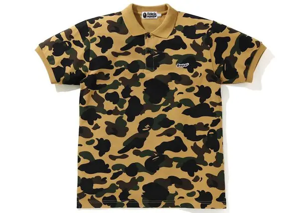 BAPE 1st Camo Patched Polo Shirt - Yellow