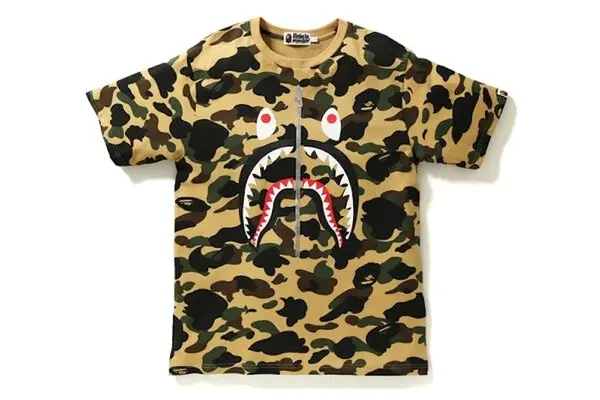 BAPE 1st Shark Tee Shirt - Yellow/camo