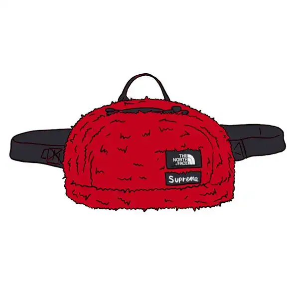 Supreme The North Face Faux Fur Waist Bag - Red | Editorialist