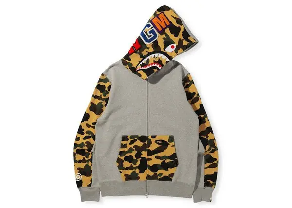 BAPE 1st Camo Shark Full Zip Hoodie - Gray