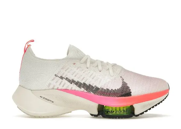Nike Air Zoom Tempo Next% Flyknit Rawdacious Sneakers - White/black/washed Coral
