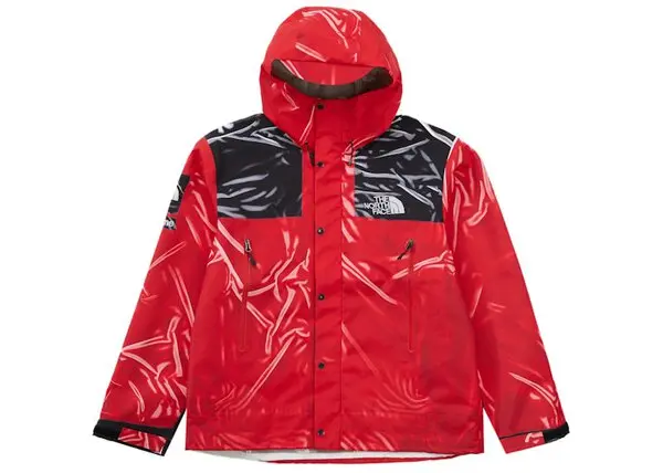 Supreme The North Face Printed Taped Seam Shell Trompe L'oeil Jacket - Red