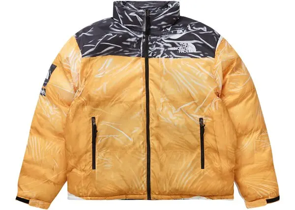 Supreme Printed Nuptse Trompe L'oeil Jacket - Yellow