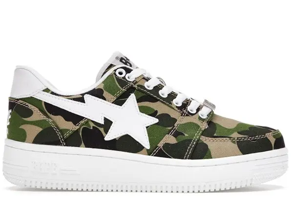 BAPE Sta Low Abc Camo 20th Anniversary - Green Camo/white