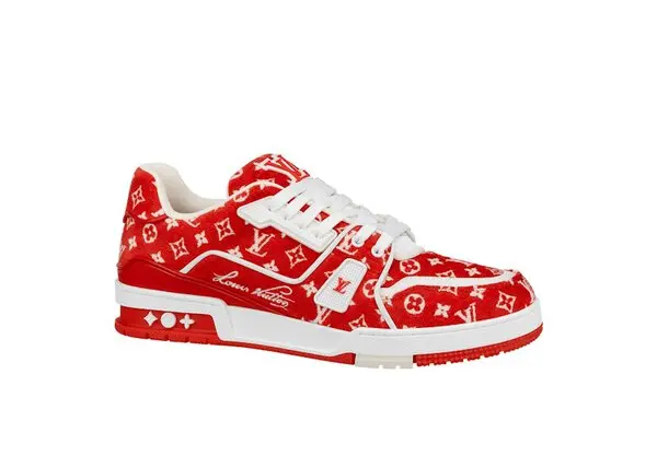 LOUIS VUITTON Trainer Monogram Textile - Red/white