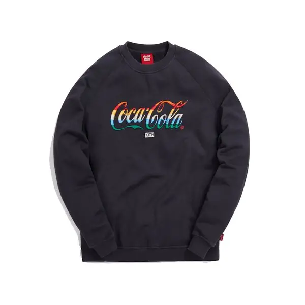 Kith X Cocacola Striped Crewneck Sweatshirt - Black