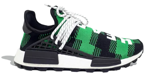 Adidas Nmd Hu Pharrell X Bbc Plaid Sneakers - Green/core Black/cloud White