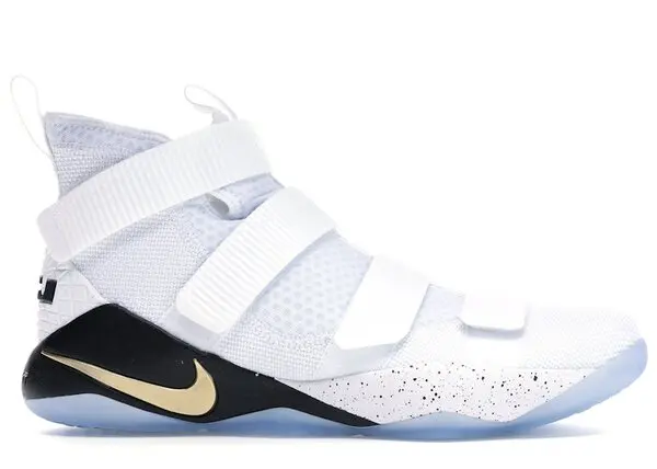 Nike Lebron Zoom Soldier Sneakers - White/metallic Gold/black