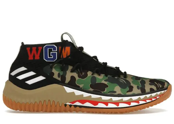 Adidas Dame 4 A Bathing Ape Camo - Black/green/gum