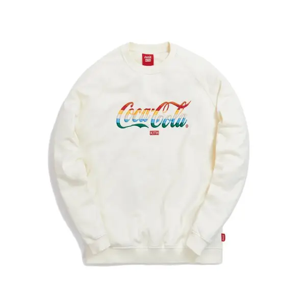 Kith X Cocacola Striped Crewneck Sweatshirt - Ivory