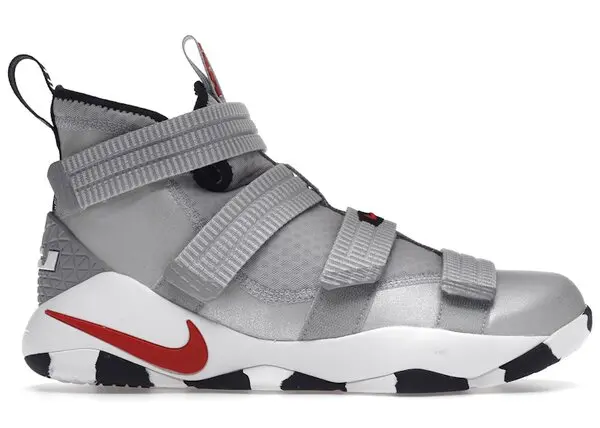 Nike Lebron Zoom Soldier Sneakers - Metallic Silver/white/black