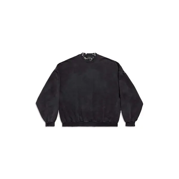 Balenciaga Pierced Round Sweatshirt Oversized In Faded