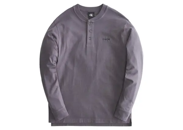 Kith X Calvin Klein Long Sleeve Huntington Tee Shirt - Battleship