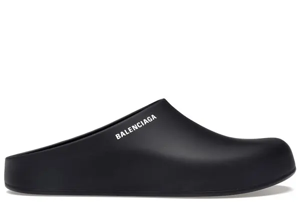 Balenciaga Pool Closed Slides - Black Rubber