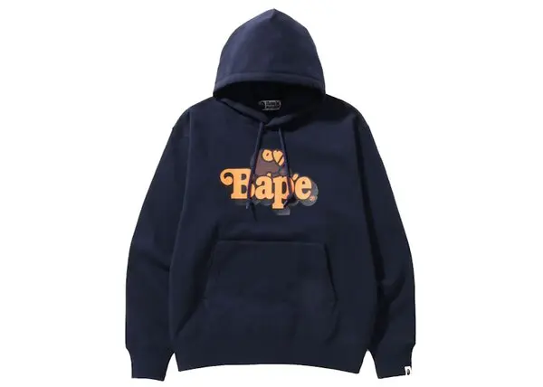 BAPE Milo Relaxed Fit Pullover Hoodie - Navy Blue