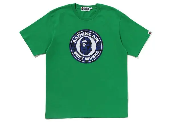 BAPE Lux Sport Pattern Busy Works Tee Shirt - Green