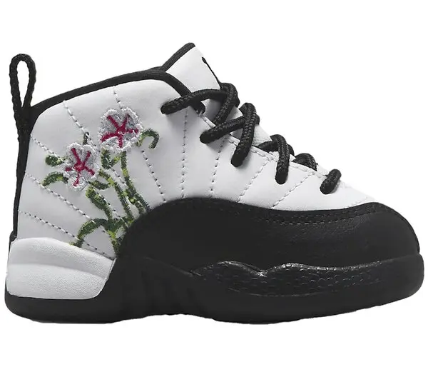 JORDAN 12 Retro Floral Sneakers - White/black/vivid Green