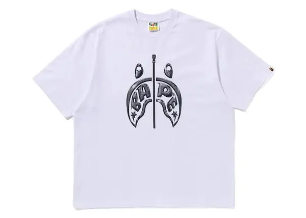 BAPE Mad Shark Photo Print Relaxed Fit Tee - White