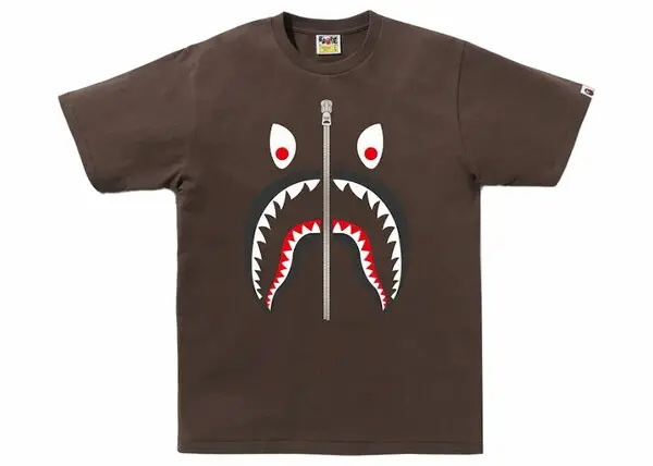 BAPE Mad Shark Tee Shirt - Brown
