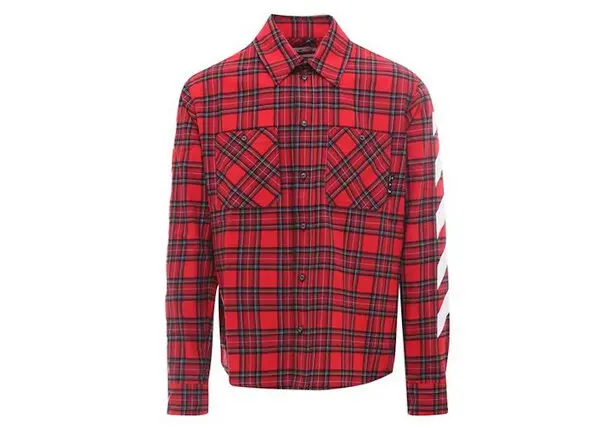 Off-White Tartan Diagonal Shirt - Red